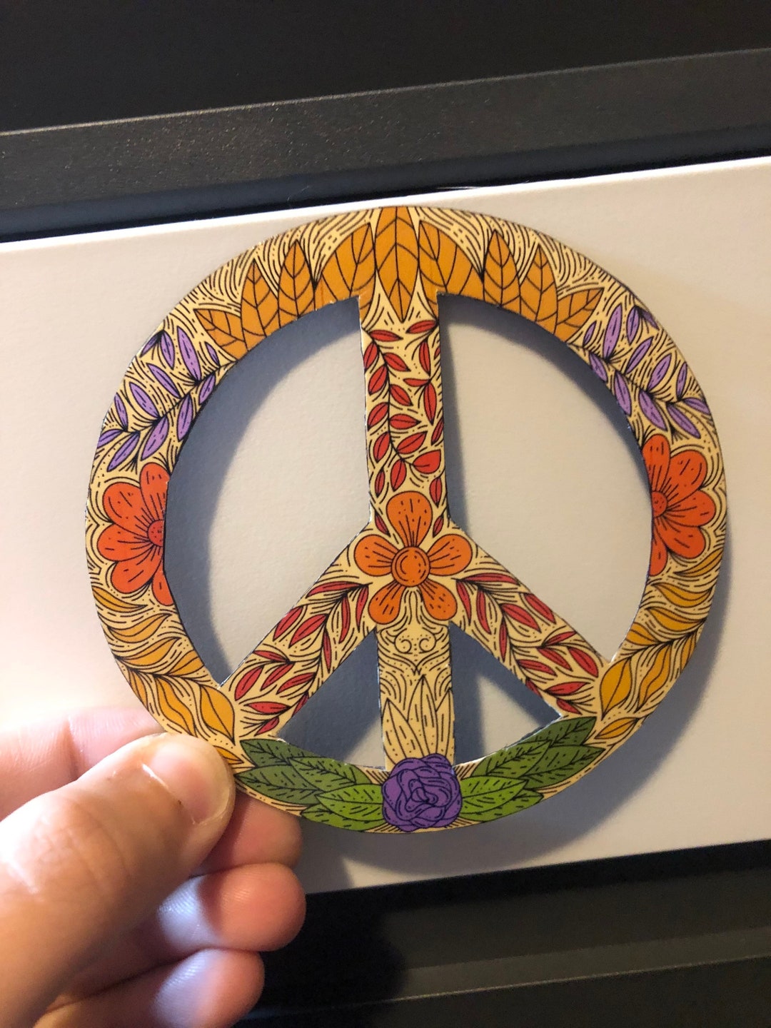 Flower Child Peace Sign Laminated Weatherproof Car/refrigerator Magnet ...