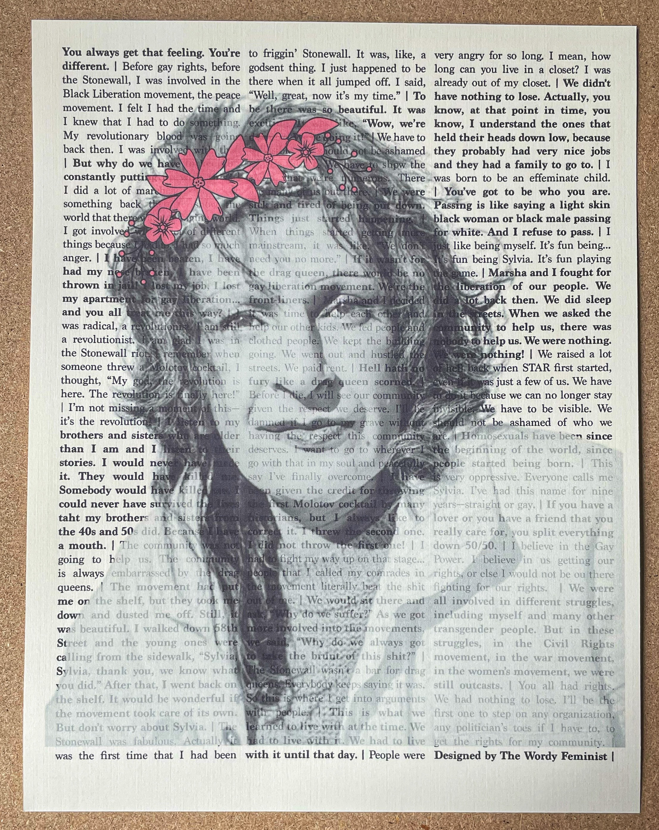 Sylvia Rivera Flower Crown Quote Print - Etsy