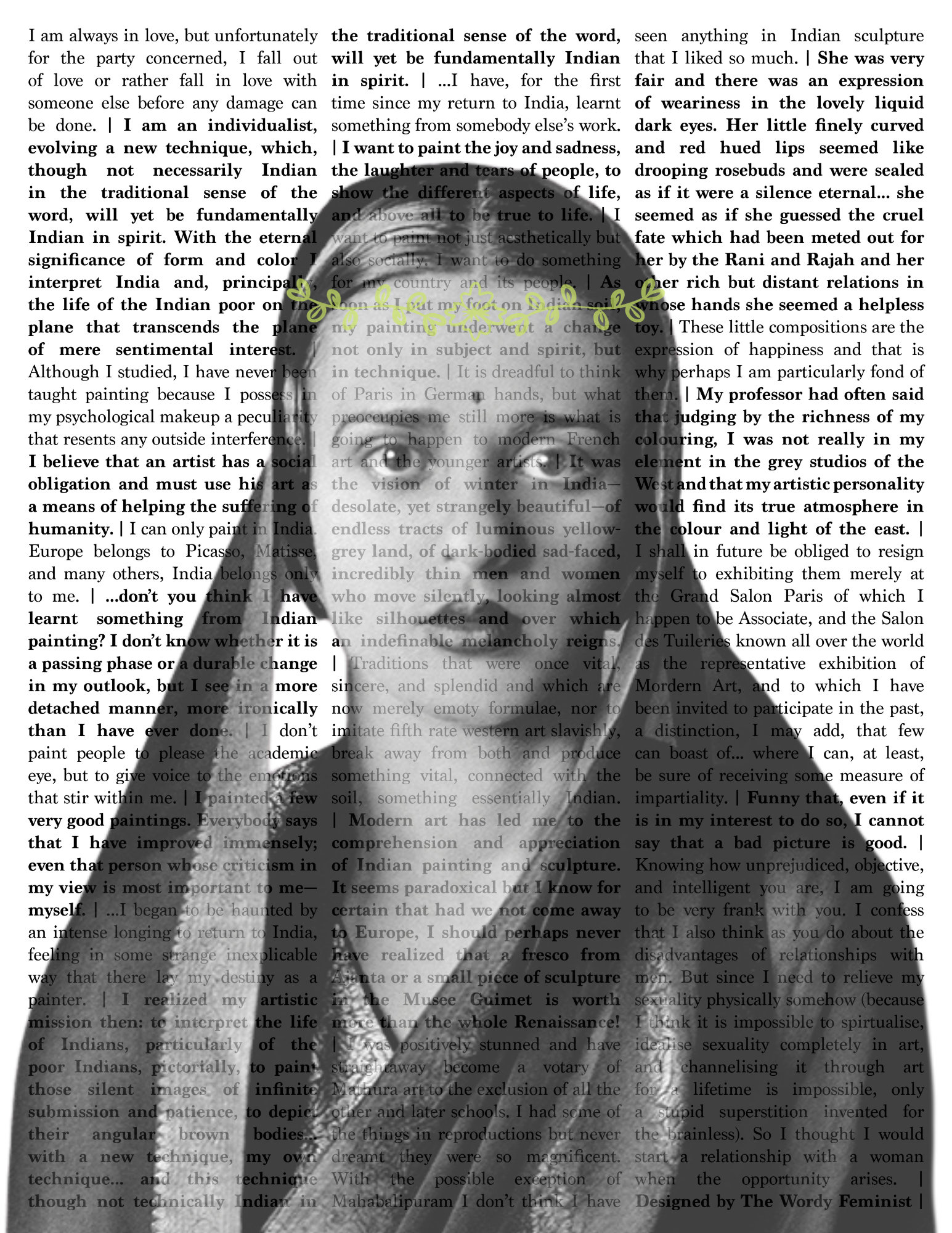 Amrita Sher-gil Flower Crown Quote Print - Etsy