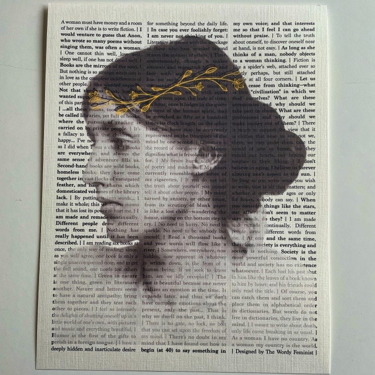 LAST CHANCE Virginia Woolf Flower Crown Quote Print - Etsy