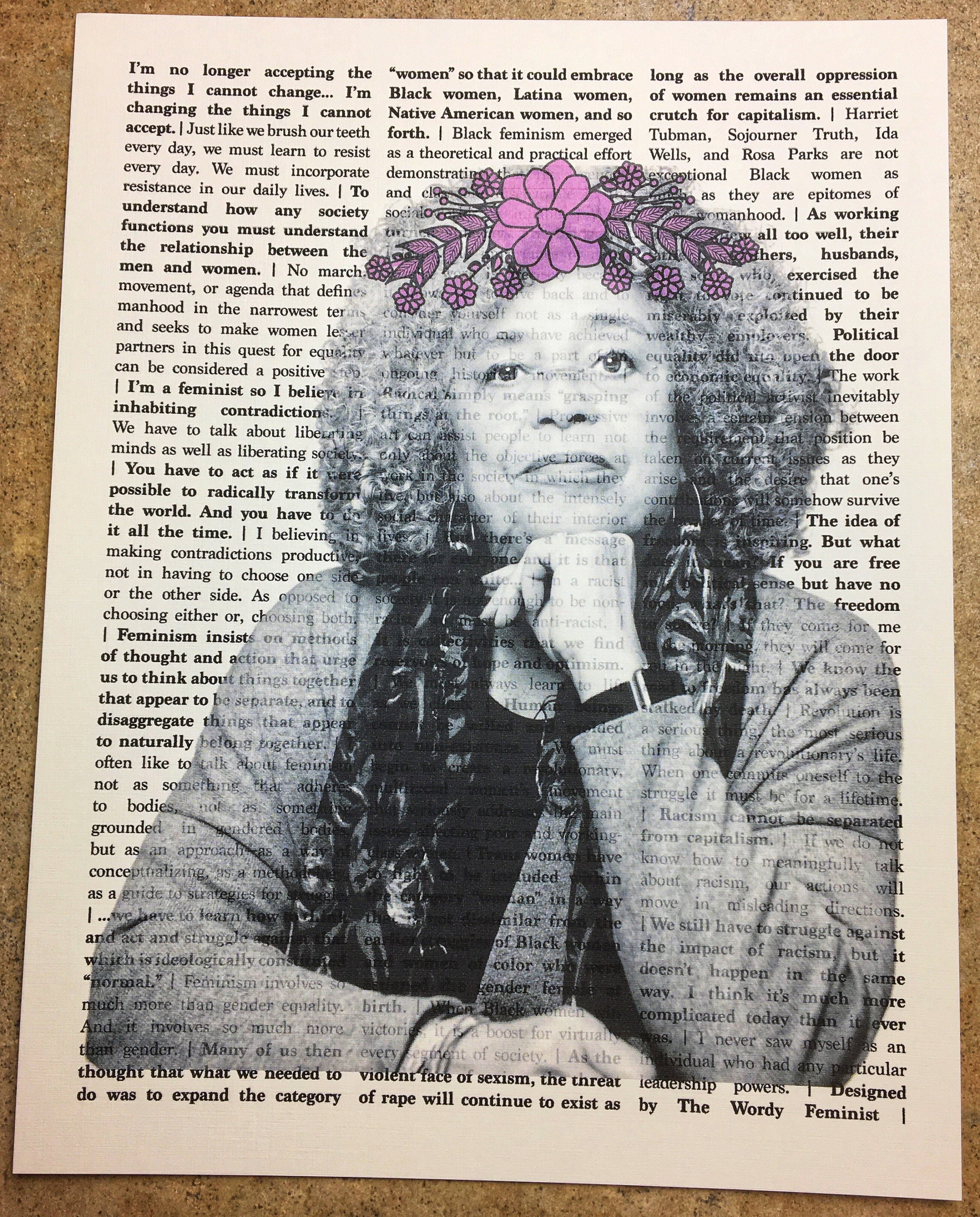 Angela Davis Flower Crown Quotes Print - Etsy