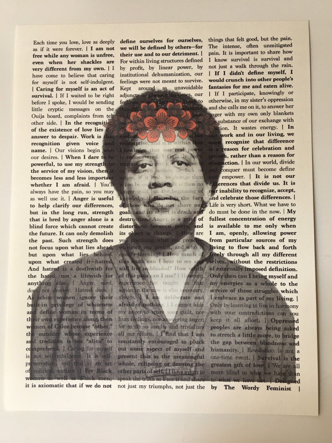 Audre Lorde Flower Crown Quote Print - Etsy