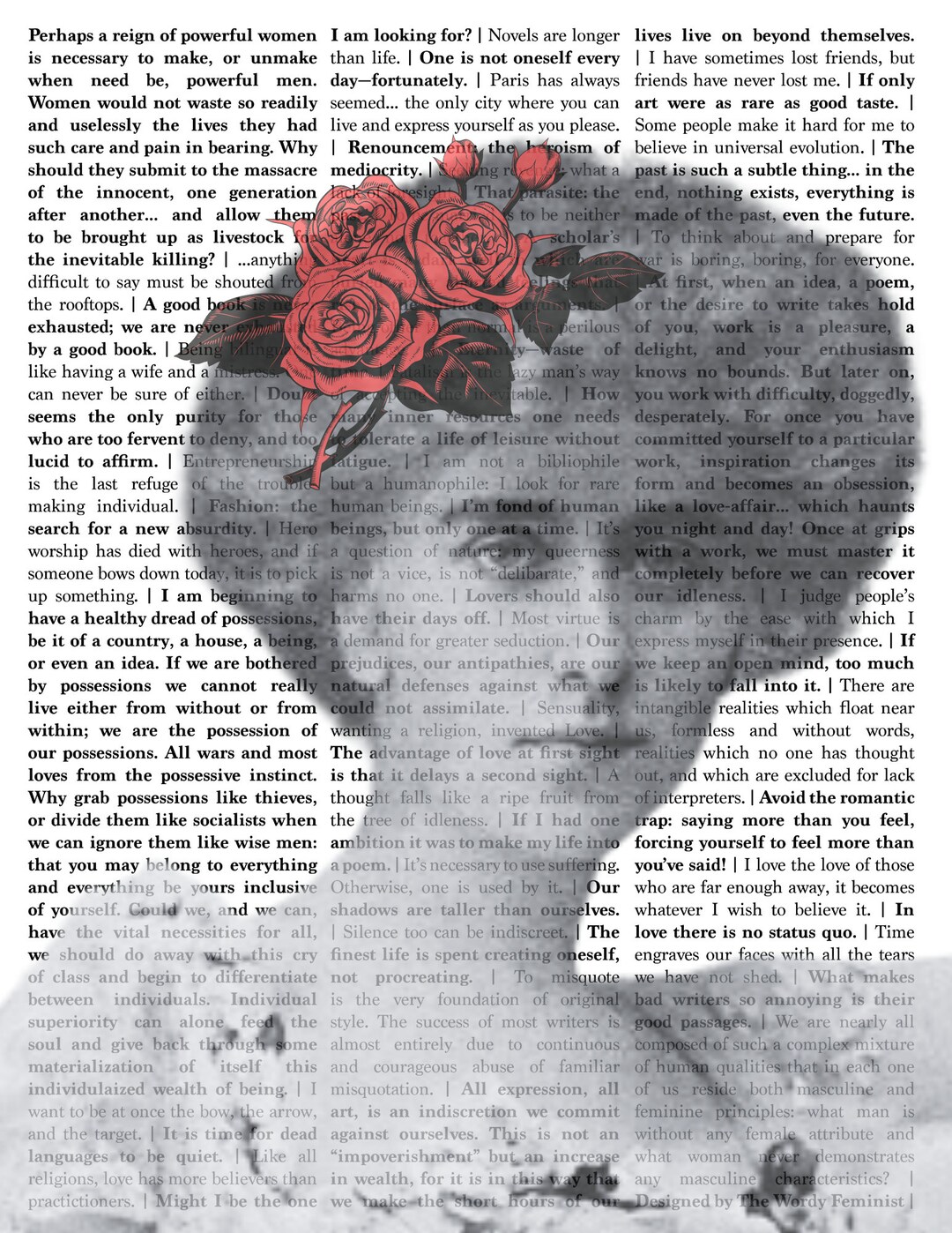 Natalie Clifford Barney Flower Crown Quote Print - Etsy