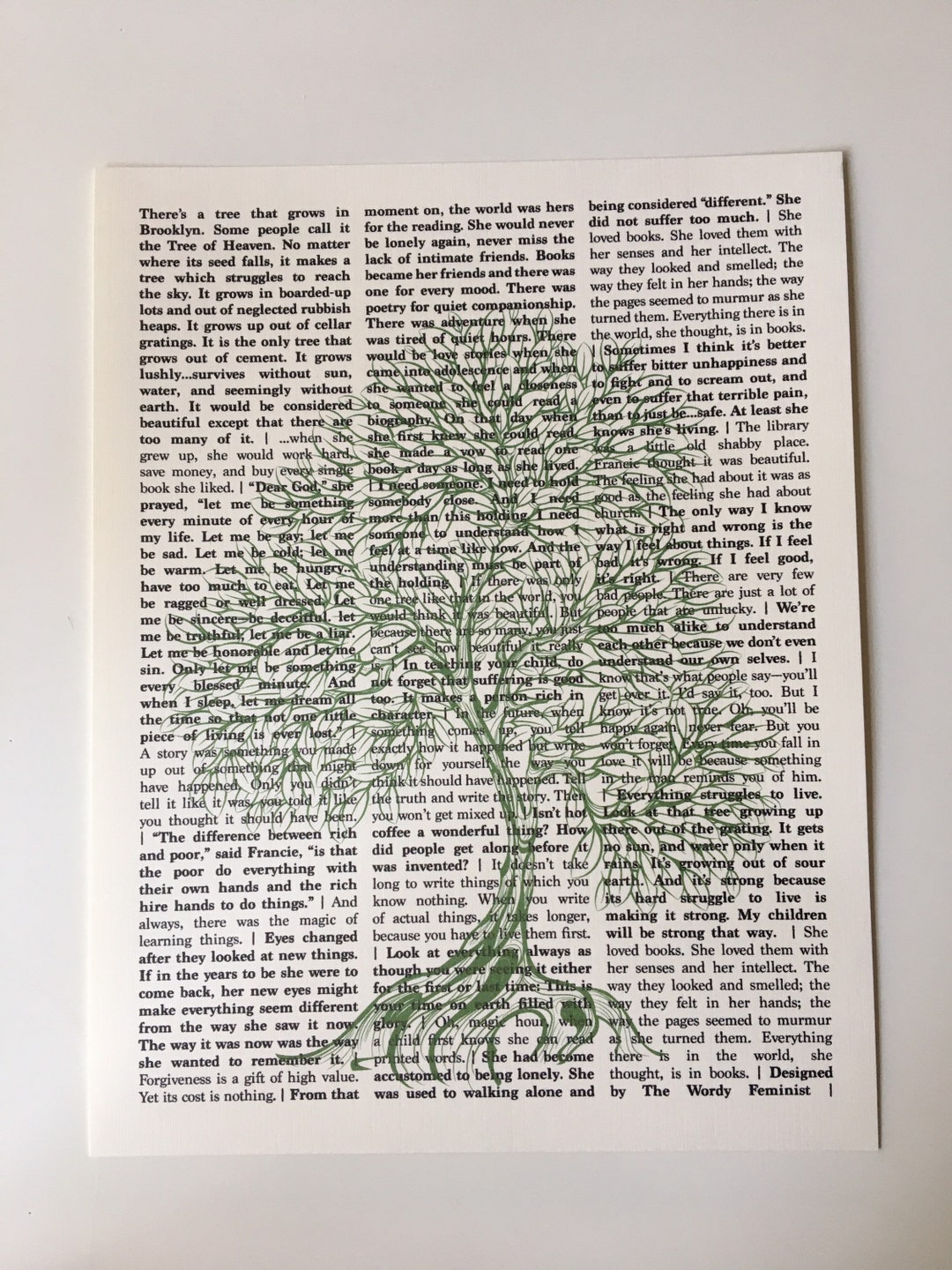 A Tree Grows in Brooklyn Quote Print - Etsy