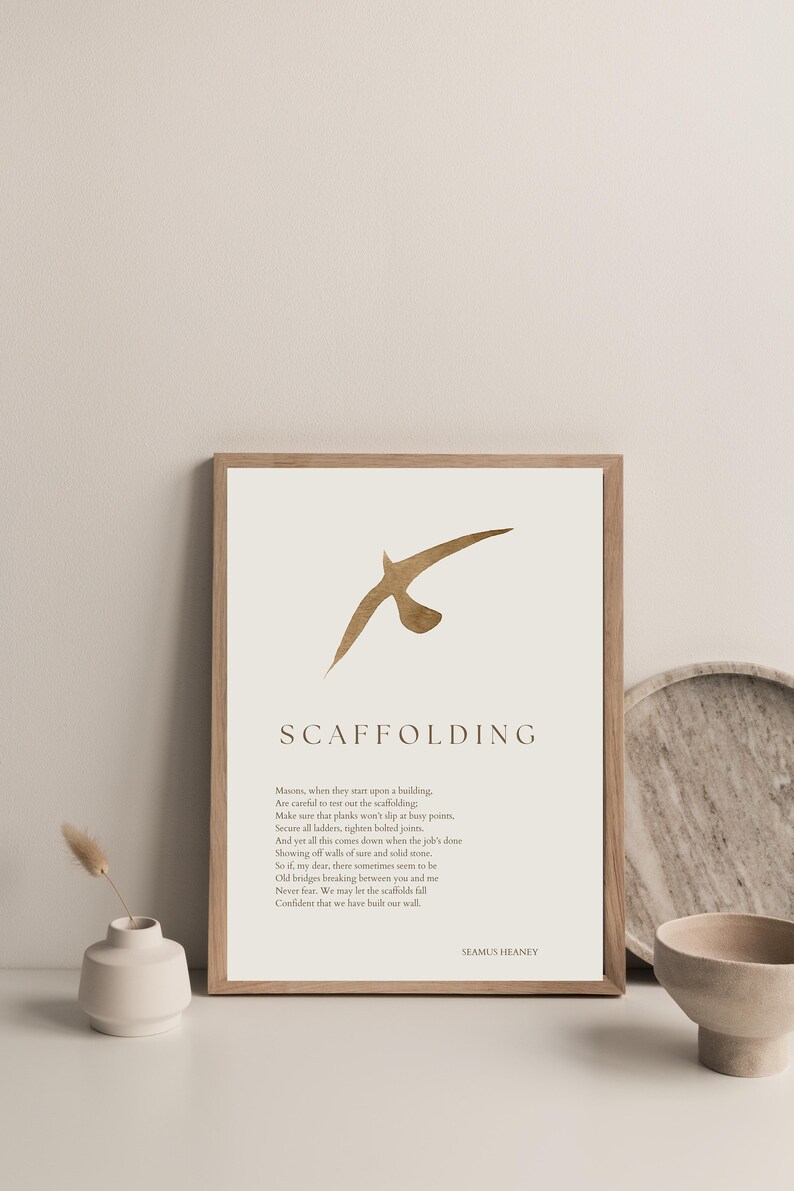 DIGITAL DOWNLOAD Scaffolding Poem by Seamus Heaney Poster | Etsy UK