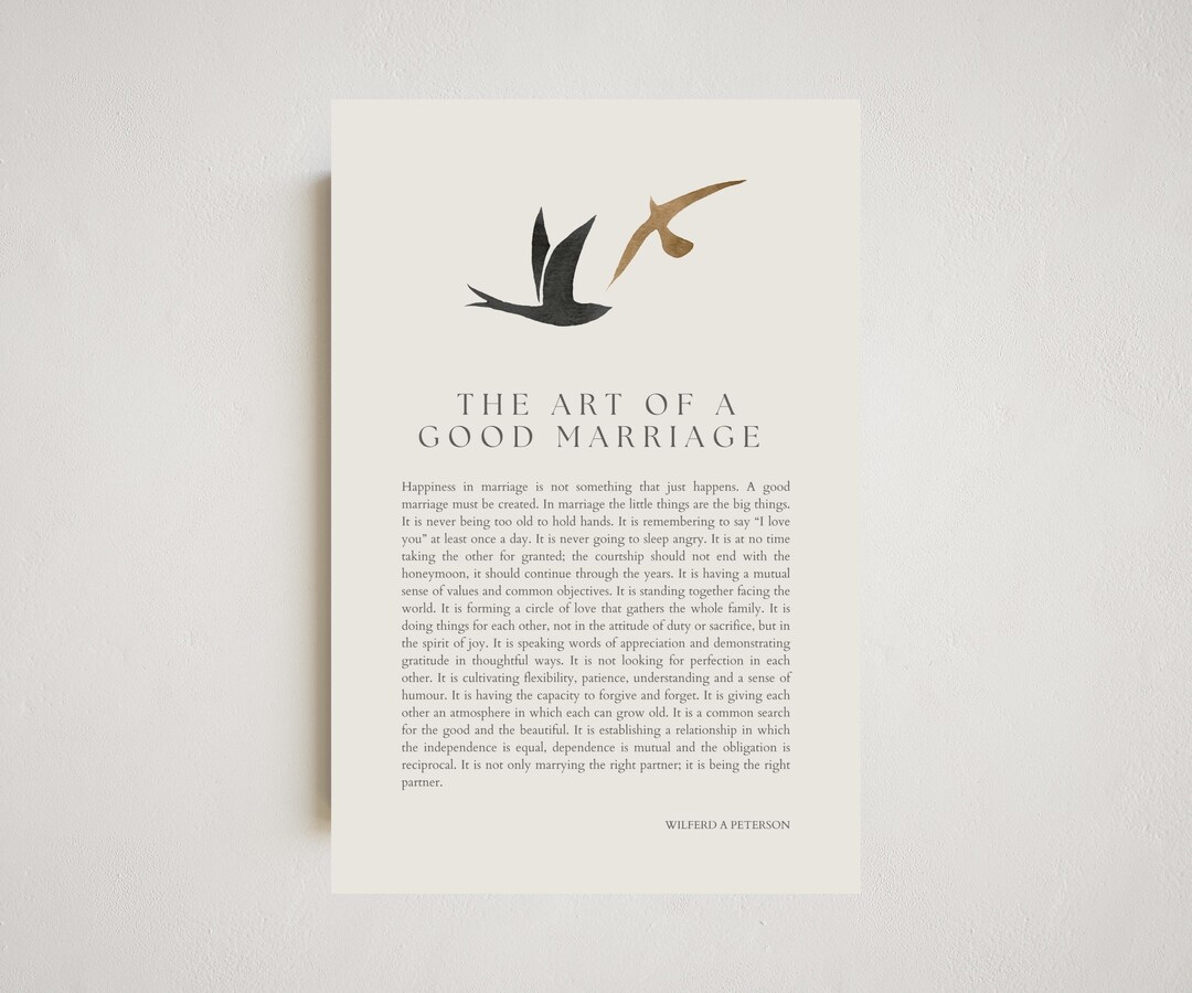 The Art of Marriage Poem Wedding Gift DIGITAL DOWNLOAD Anniversary Gift ...