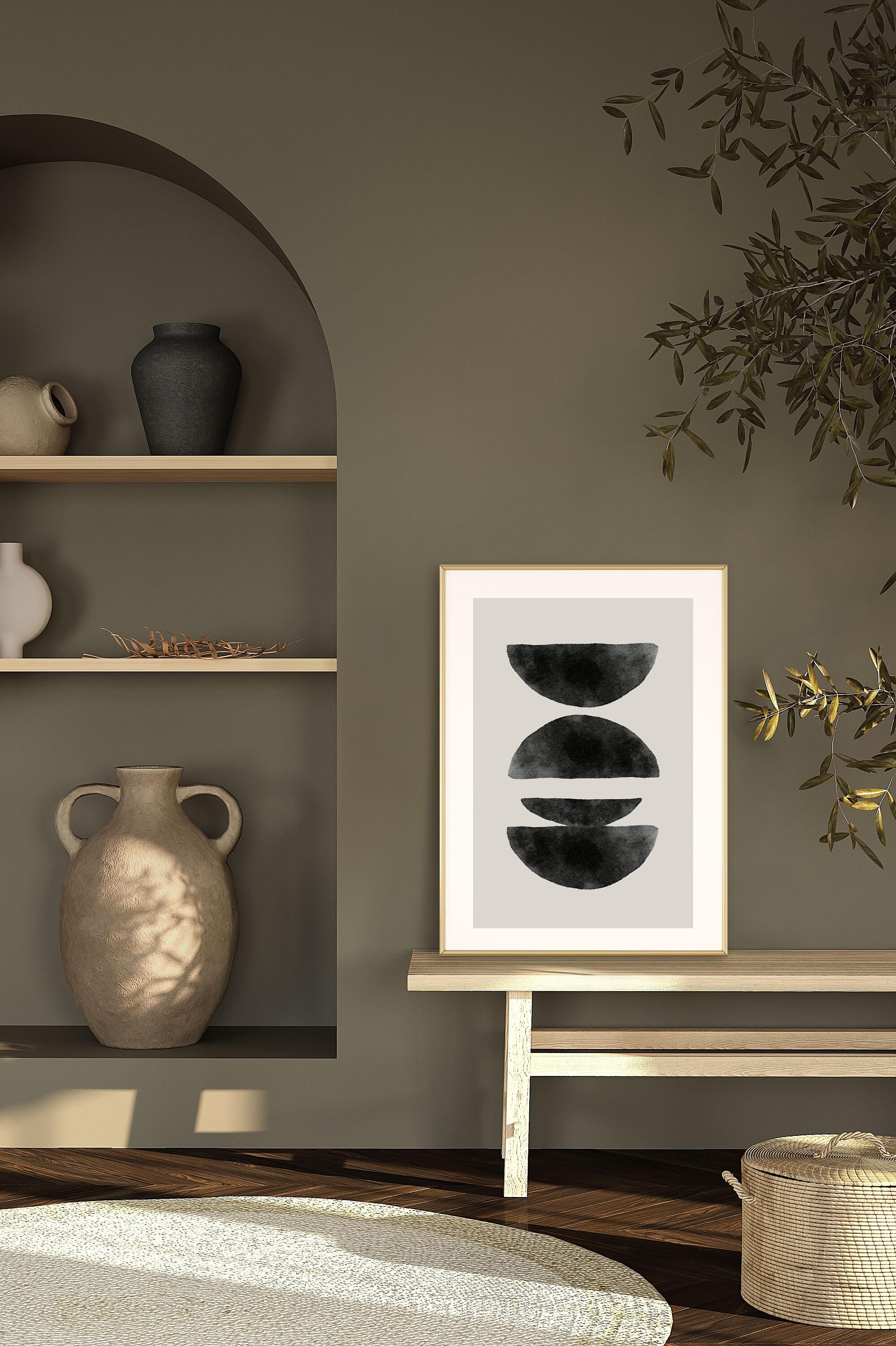 Modern Minimal Print Beige Black Poster DIGITAL DOWNLOAD Minimal ...