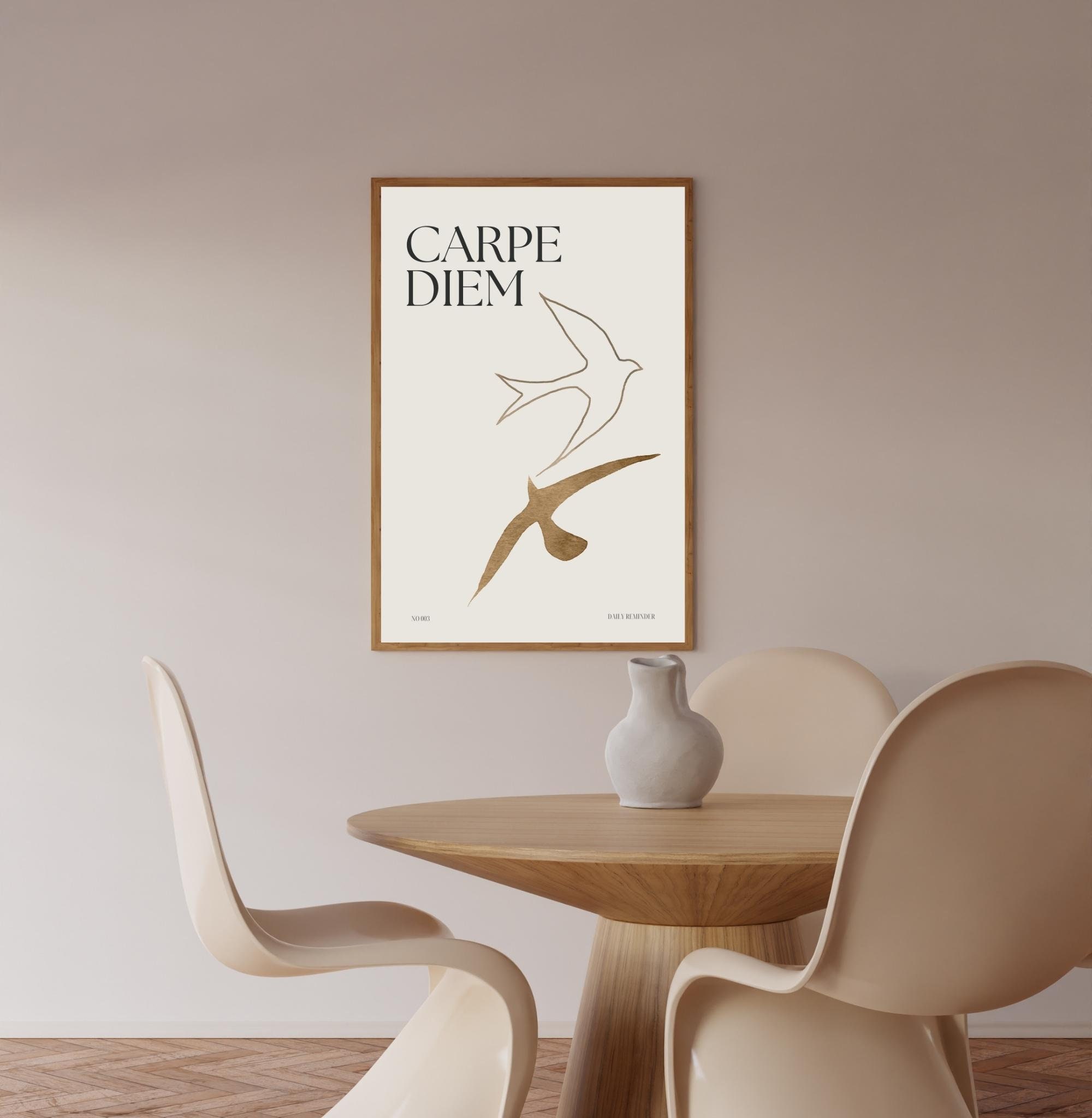 DIGITAL DOWNLOAD Carpe Diem Poster Print Bird Natural Neutral Artwork ...
