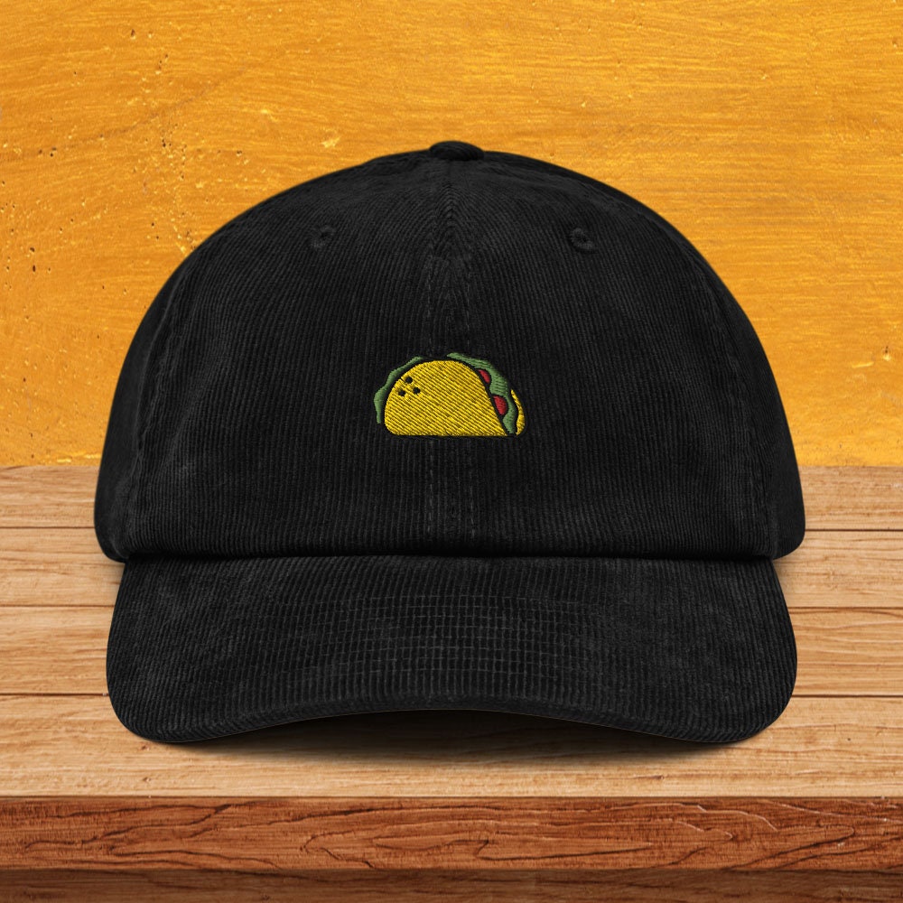 Taco Corduroy Hat, Taco Embroidery Dad Cap, Taco Lover Gift, Kawaii Hat ...