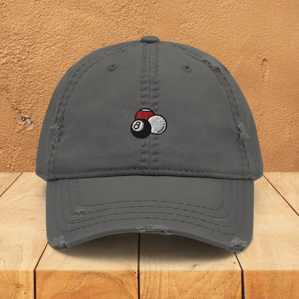 Billiard Distressed Dad Hat Embroidered Pool Balls Cap - Etsy