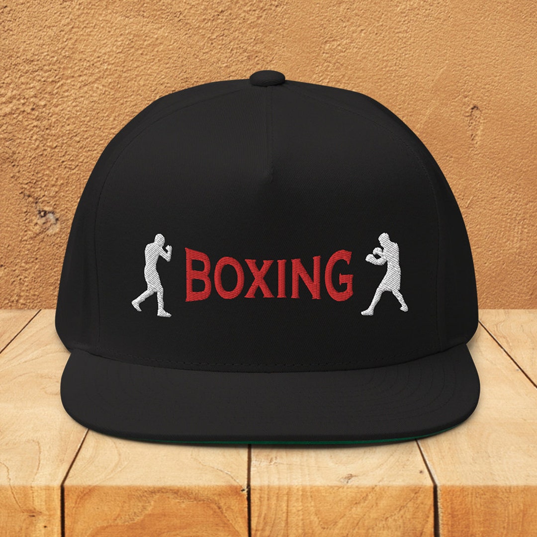Boxing Flat Bill Cap, Embroidered Boxing Hat, Boxer Gift, Martial Arts ...