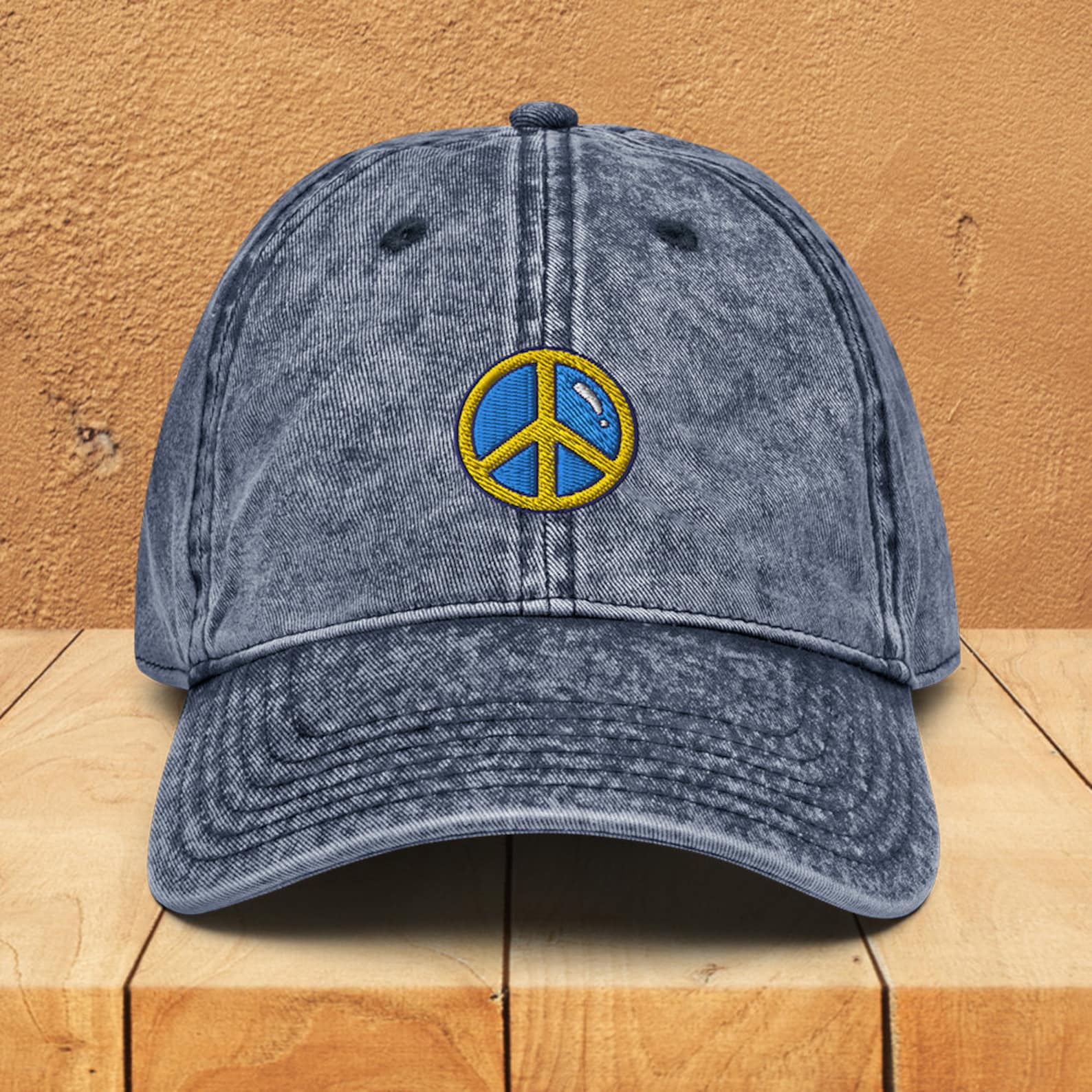 Peace Sign Vintage Cotton Twill Cap, Embroidered Hat, Love, Retro ...