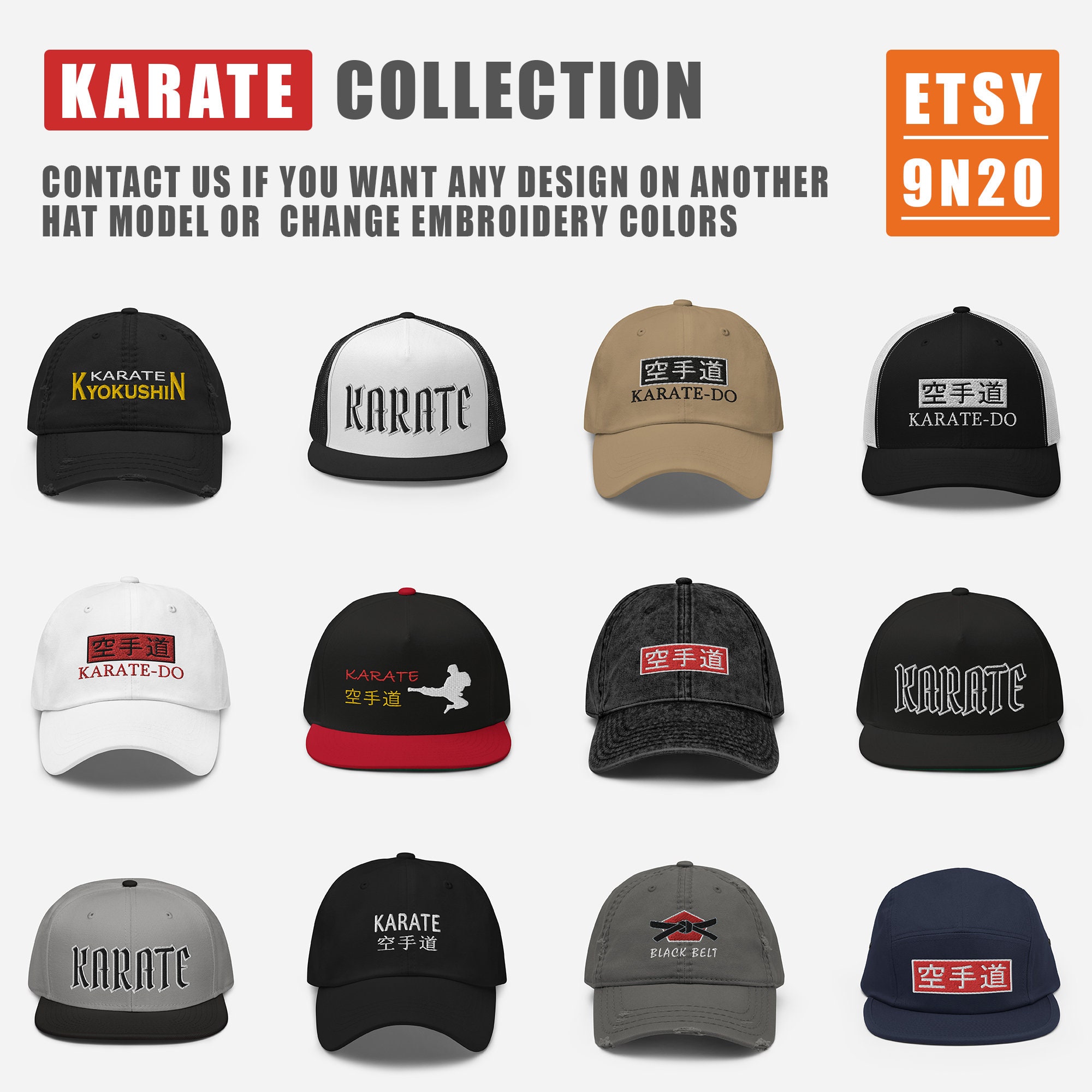 Karate Trucker Cap, Embroidered Karate Hat Retro Style, Martial Arts ...