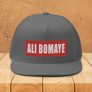 Ali Boma Ye Flat Bill Cap, Embroidered 5 Panel Cap, Muhammad Ali Boxing ...