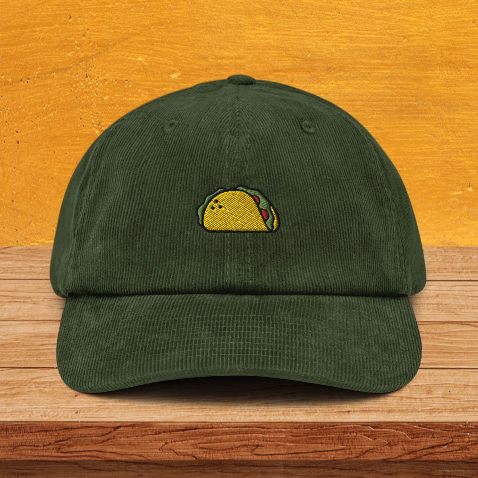 Taco Corduroy Hat, Taco Embroidery Dad Cap, Taco Lover Gift, Kawaii Hat ...