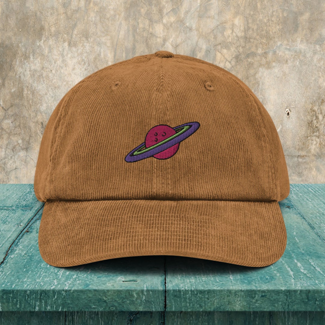 Saturn Corduroy Hat, Planet Embroidery Dad Hat, Space Lover Gift ...