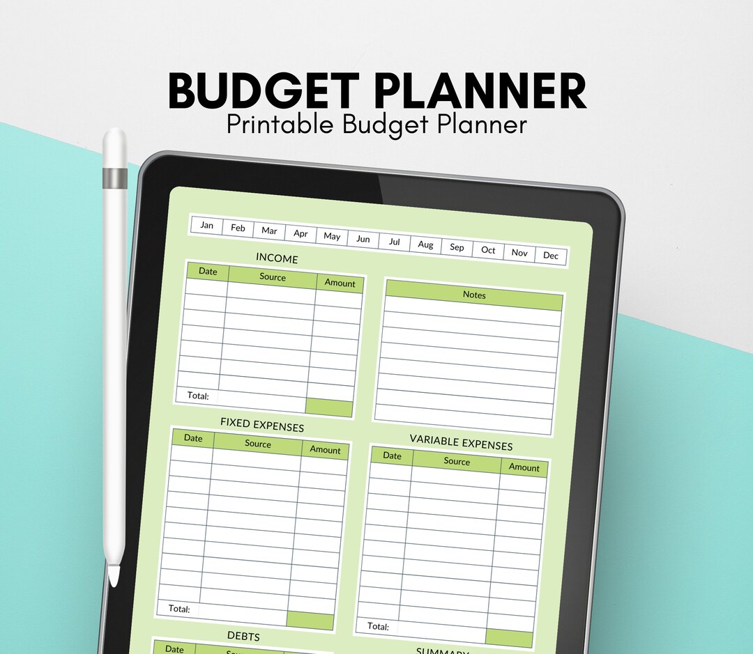 Monthly Budget Planner, Income Tracker, Debt Payoff Tracker, Saving ...