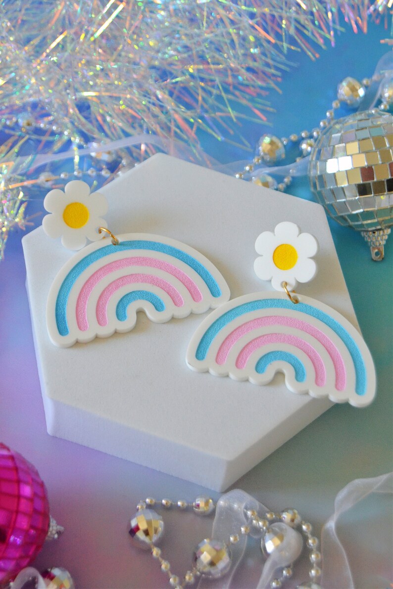 Acrylic Trans Transgender Pride Flag Rainbow LGBTQIA Daisy - Etsy