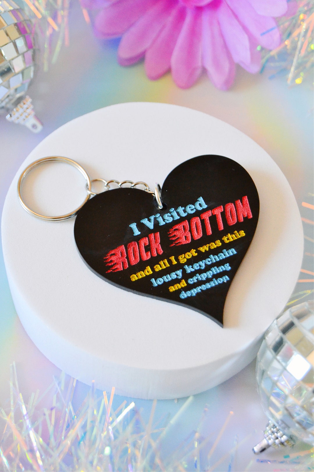 Acrylic Rock Bottom Depression Parody Dark Humor Funny Souvenir ...
