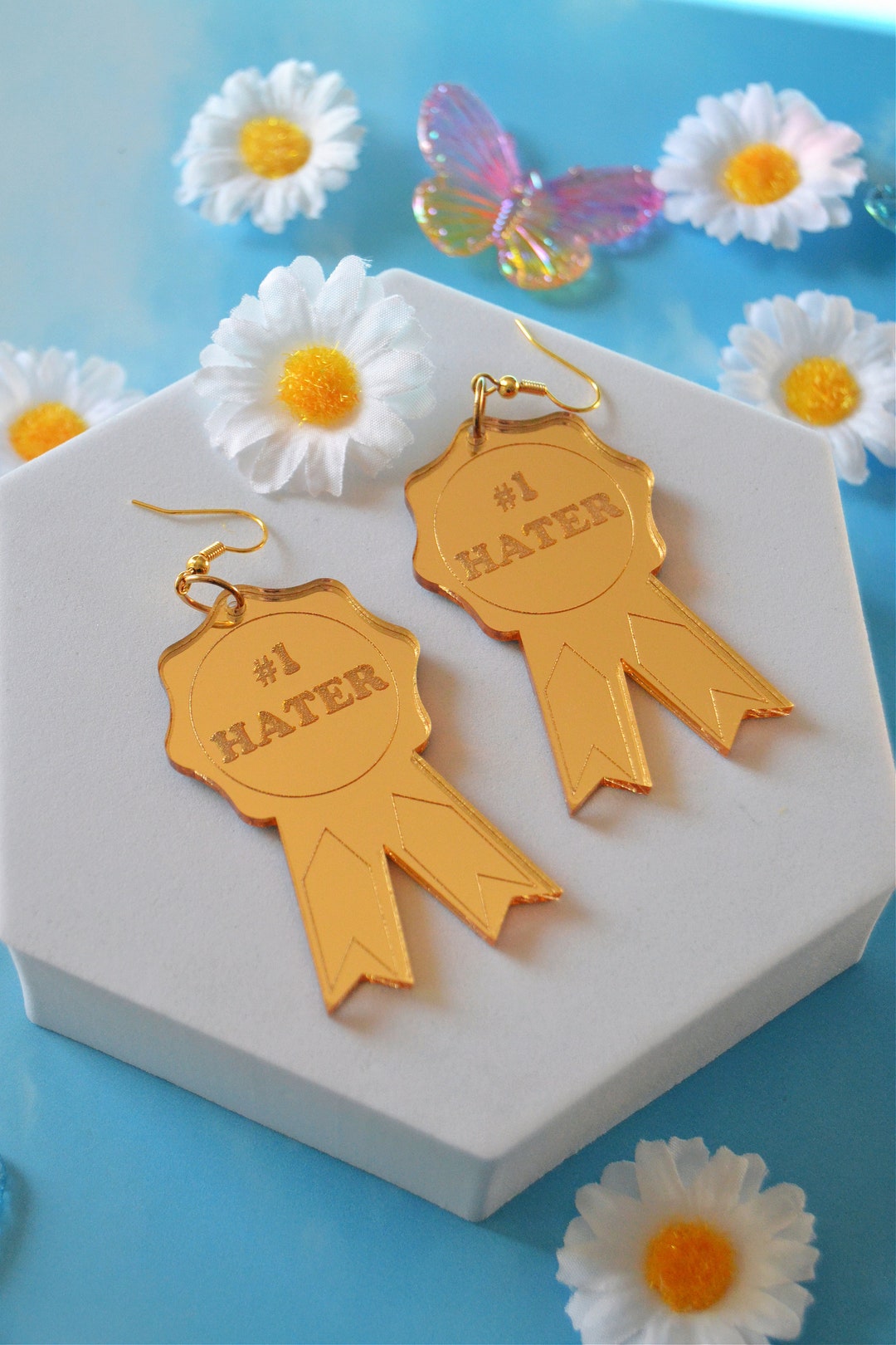 Acrylic #1 Hater Bad Attitude Funny Loathe Parody Award Ribbon Medal ...