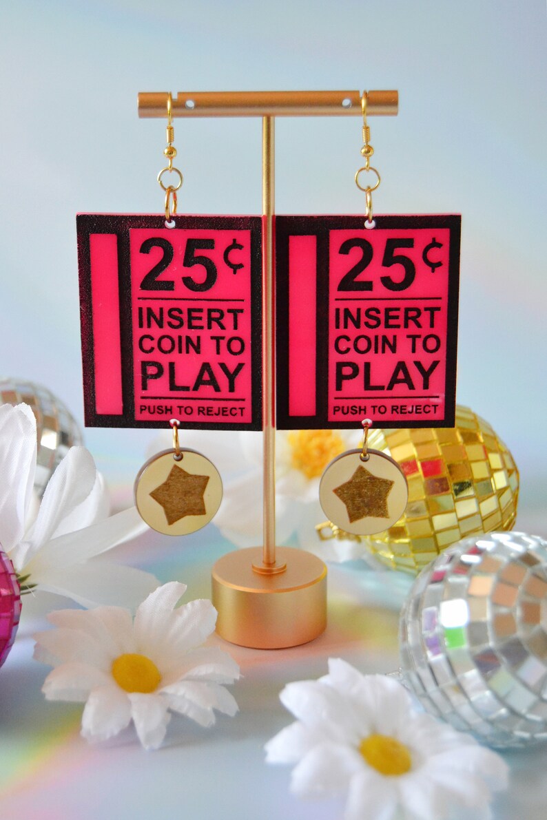 Acrylic Arcade Game Token Coin Slot 90s Nostalgia Statement - Etsy