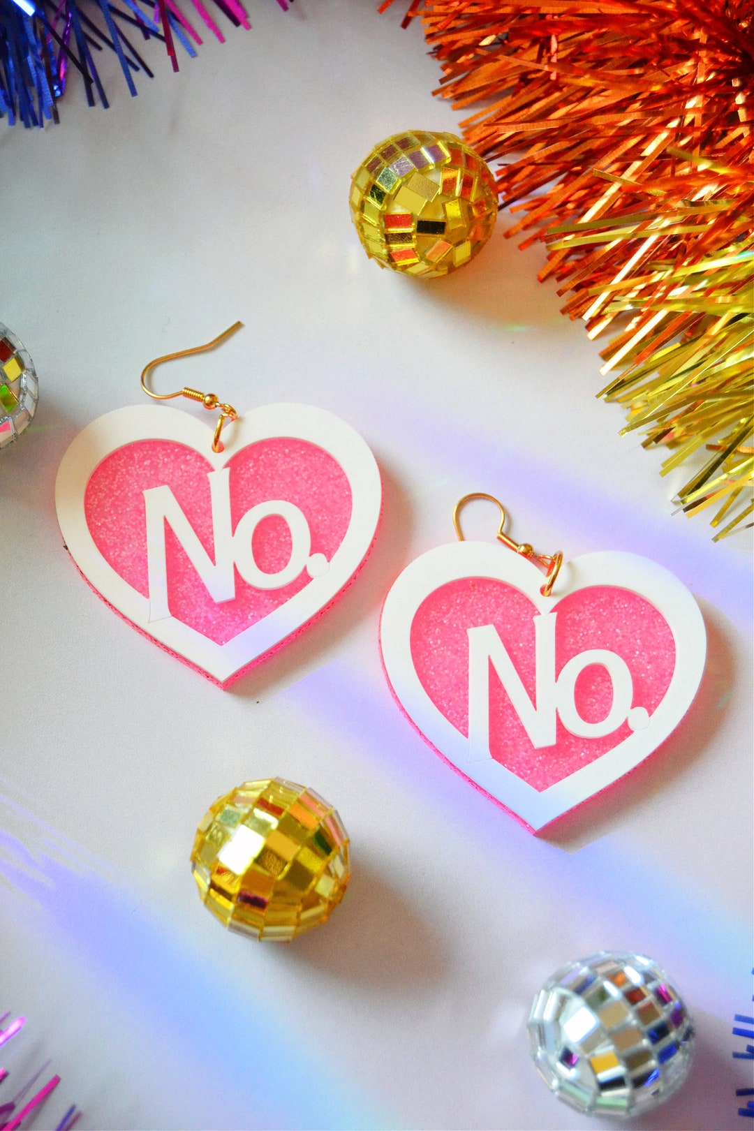 Acrylic No Doll Girlie Baddie Nope Negative Sparkly Pink Glitter Babe ...