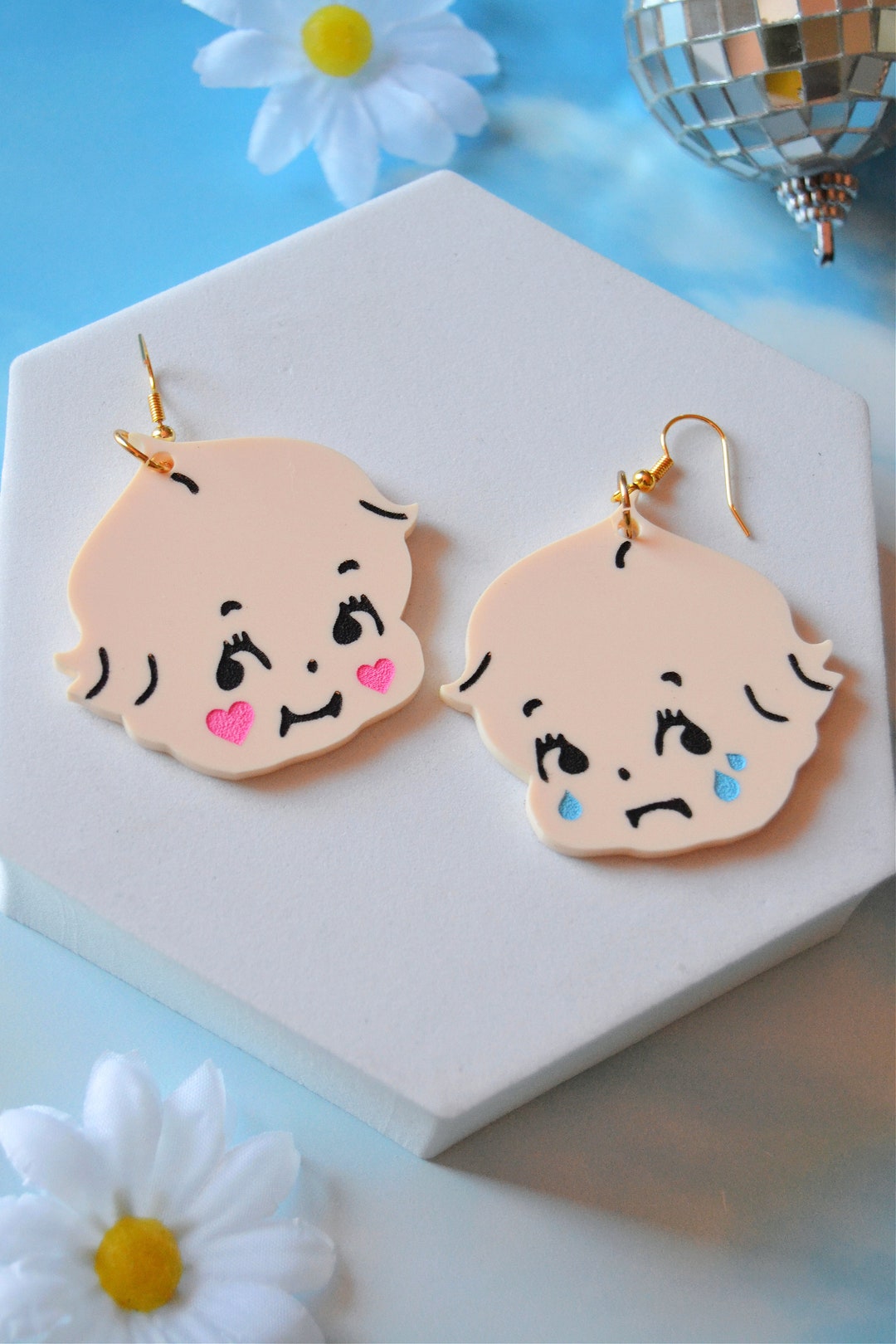 Acrylic Happy Sad Kewpie Smile Now, Cry Later Moody Kewpie Doll Kitschy ...