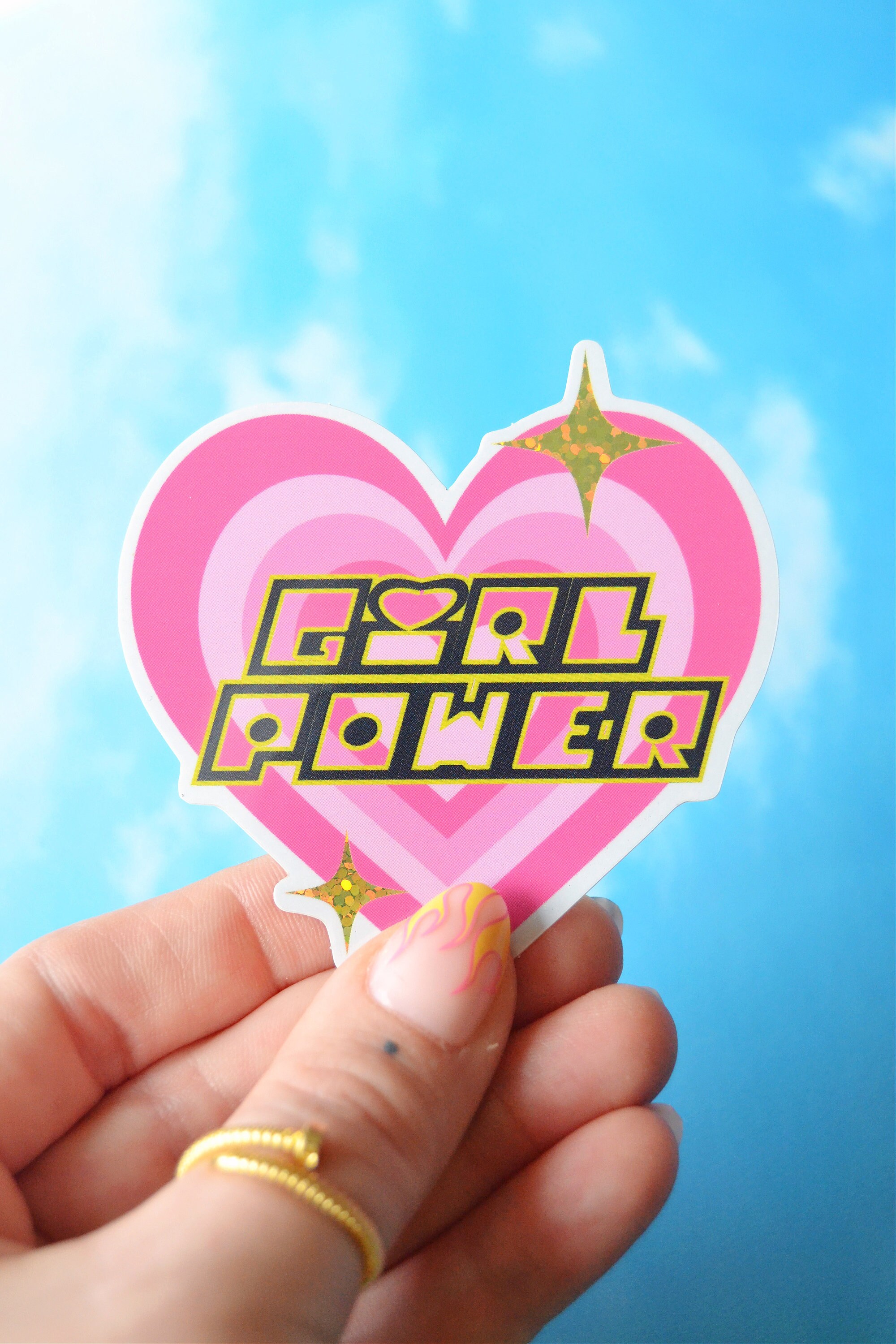 Vinyl Girl Power Girls Rule 90s Nostalgic Cartoon Y2K Trendy Aesthetic ...