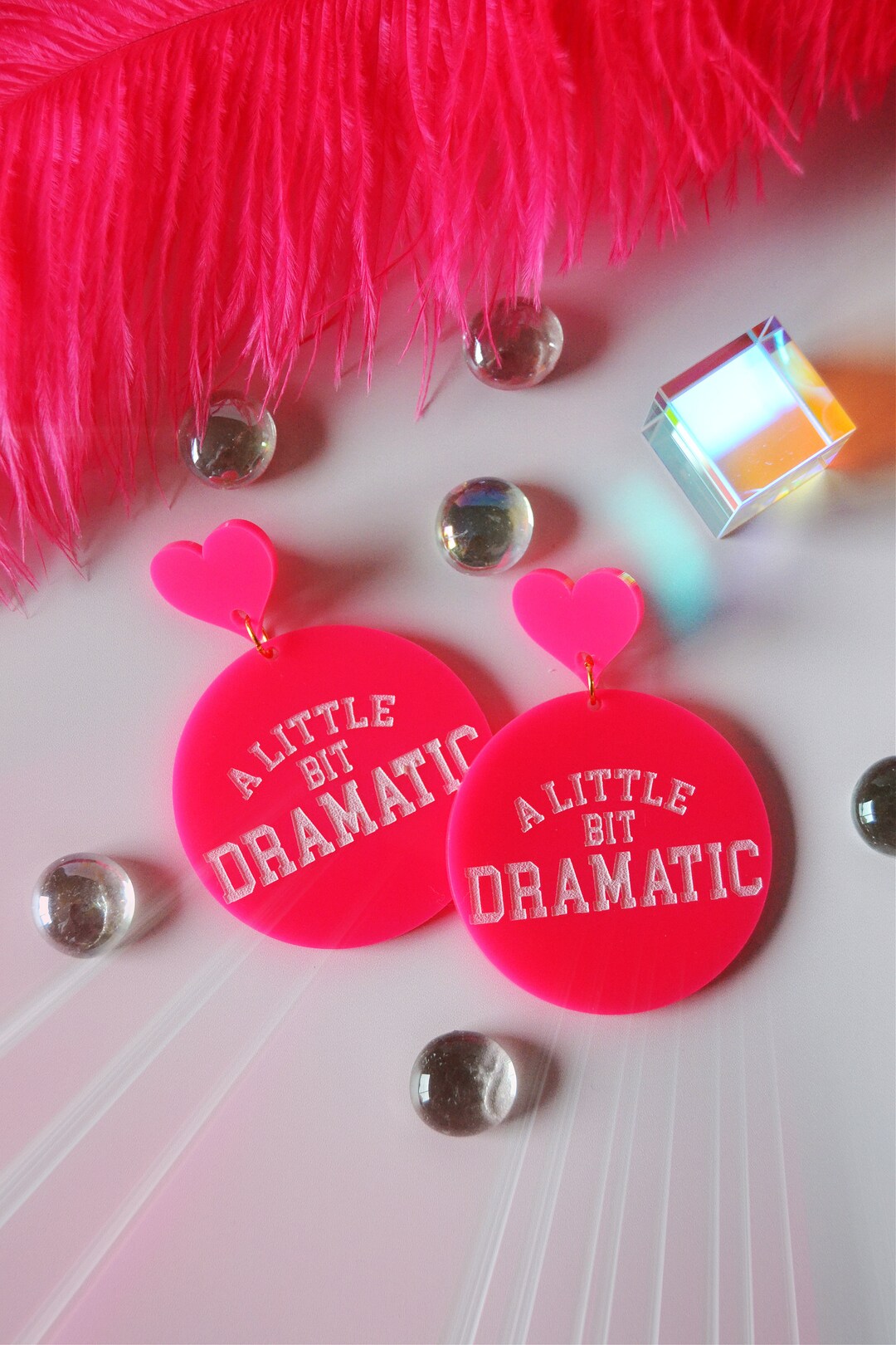 Acrylic Mean Girls Dramatic Drama Queen Y2K Statement Earrings - Etsy
