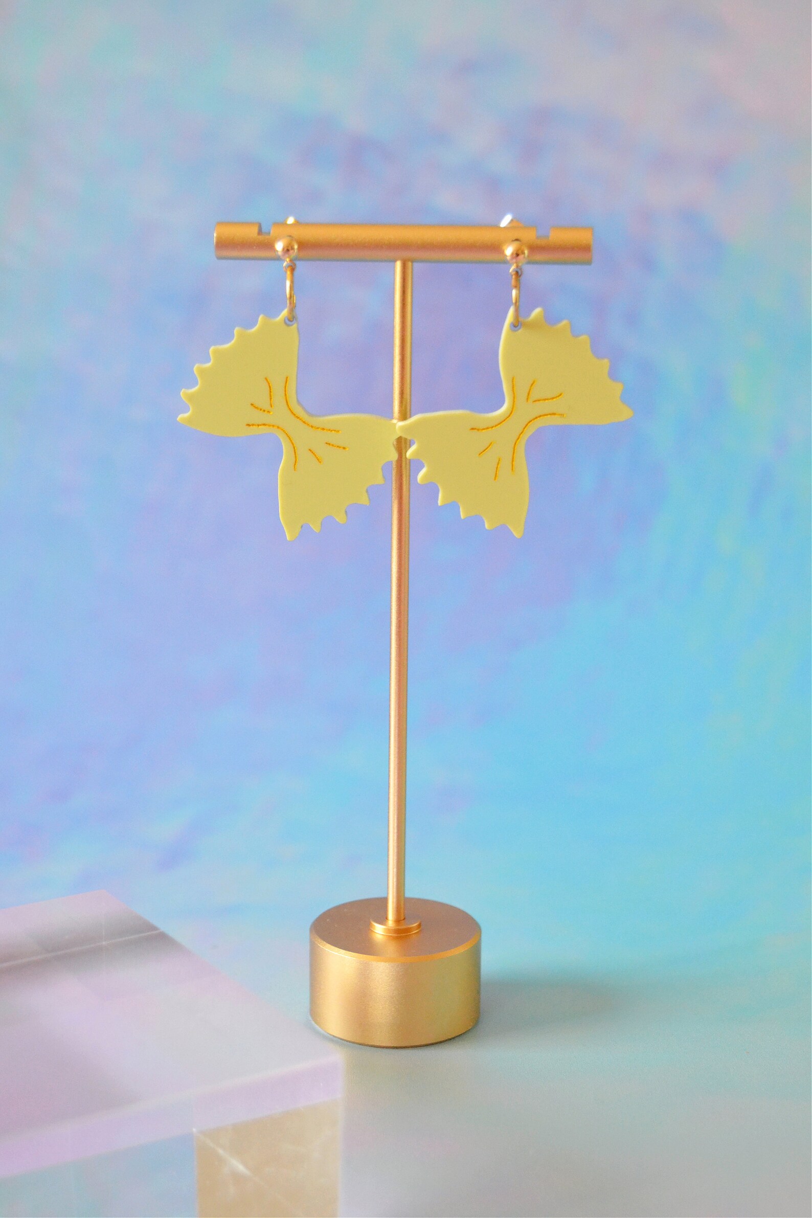 Acrylic Bowtie Pasta Noodles Noods Farfalle Funky Dangle Drop - Etsy