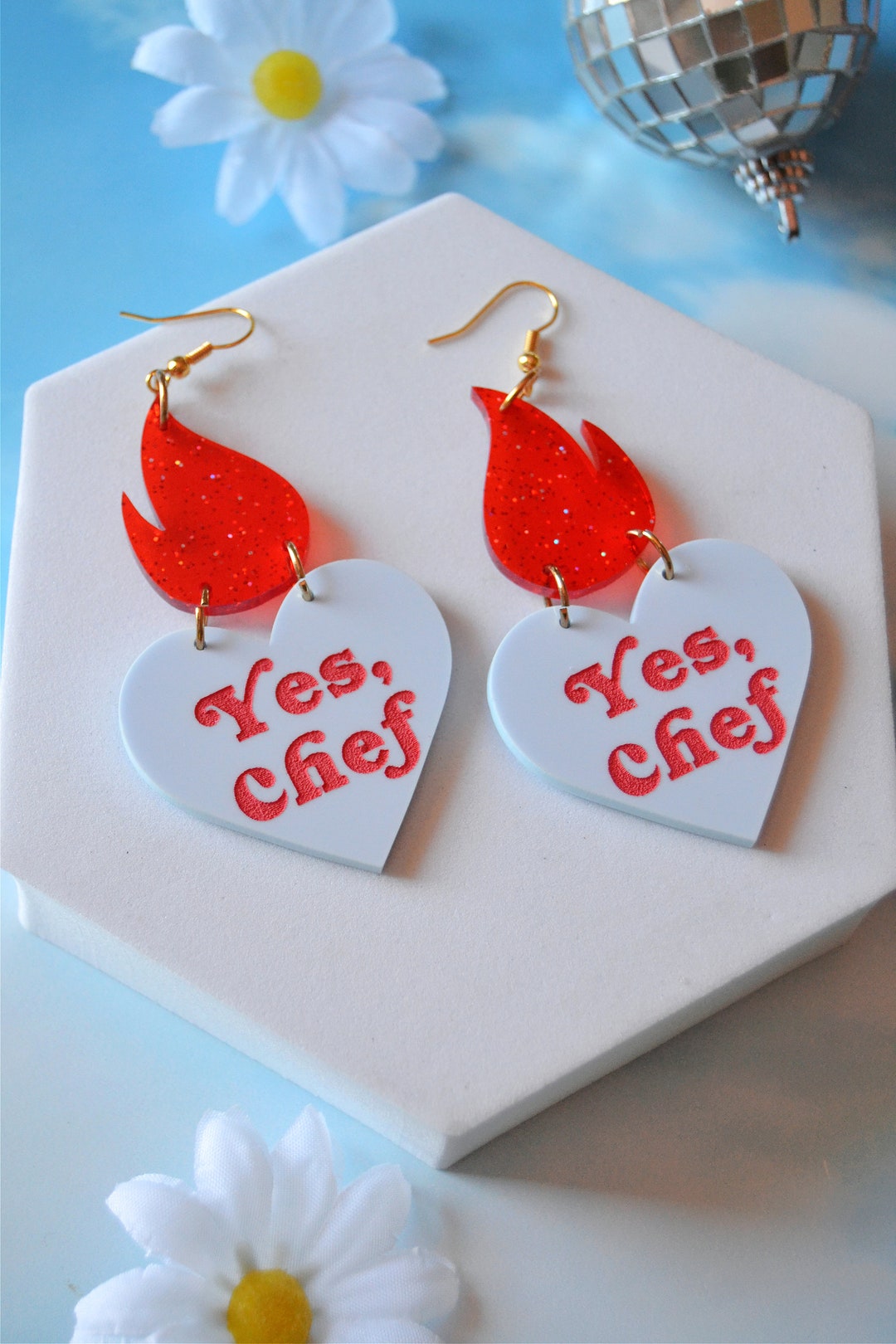 Acrylic Yes, Chef Flaming Heart Hottie Trendy Aesthetic Baddie ...