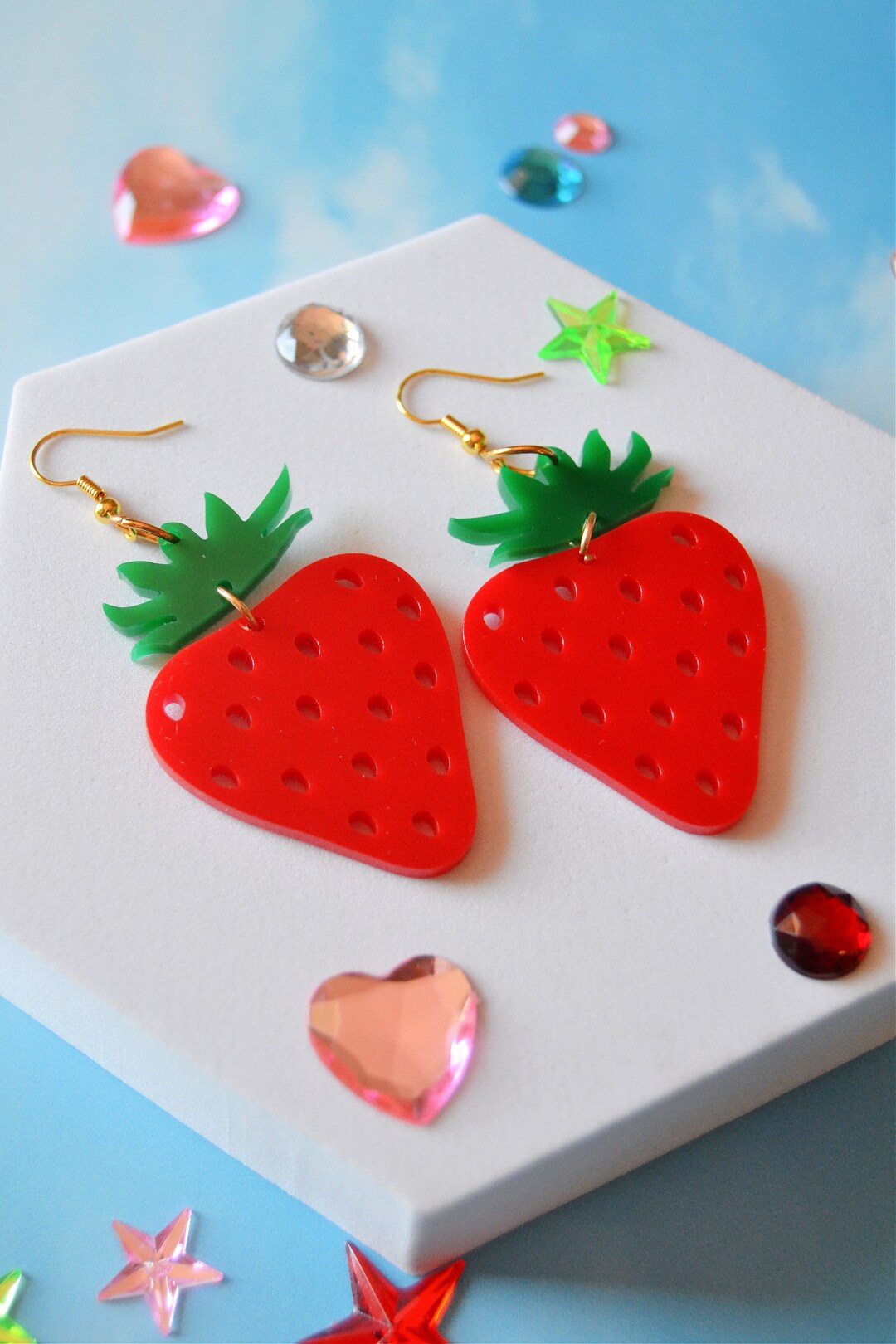 Acrylic Strawberry Strawberries Fruit Fruity Kawaii Cute Trendy ...