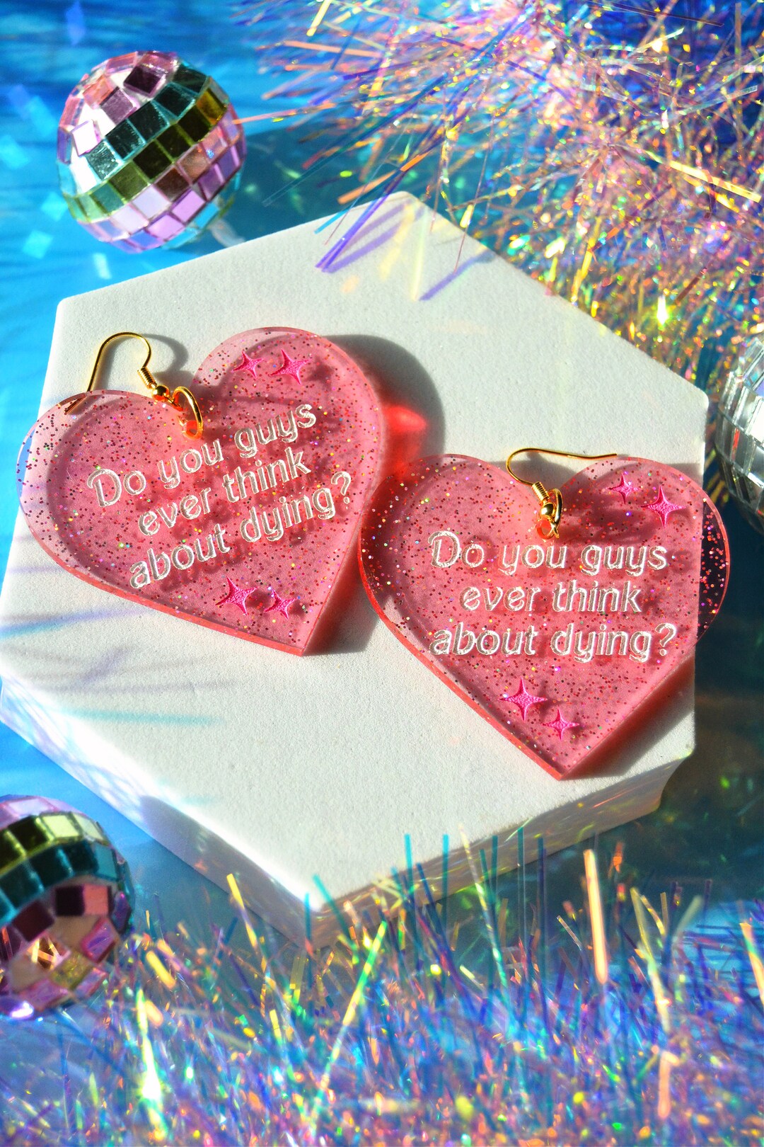 Acrylic Contemplate Dying Death Existential Doll Glittery Holographic ...