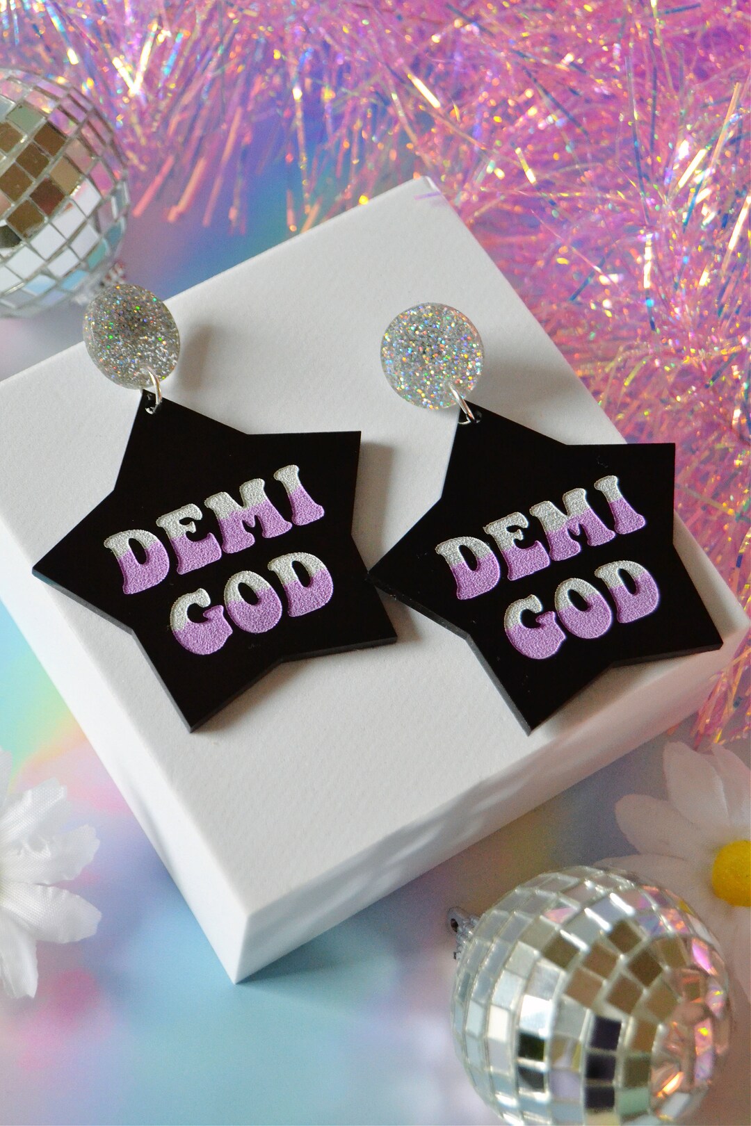 Acrylic Demi God Demigod Demisexual Pride Rainbow Flag LGBTQ+ Star ...