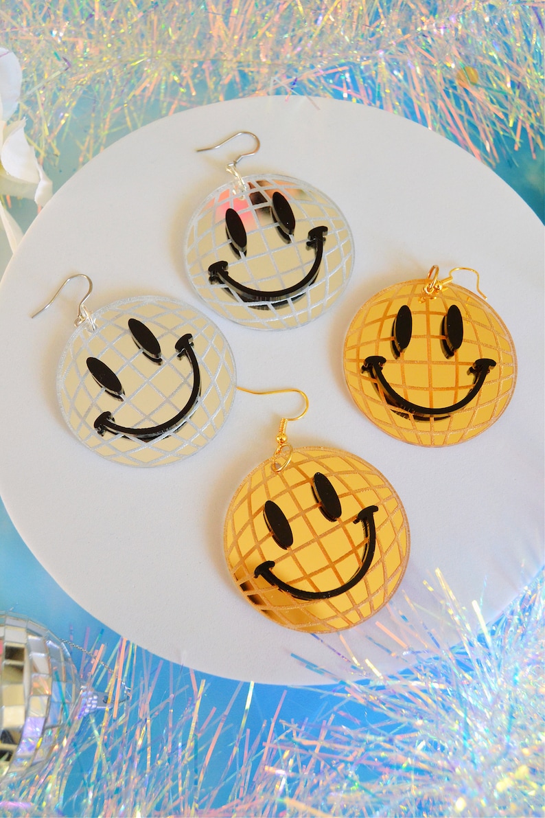 Acrylic Disco Smiley Happy Face Groovy 70s Retro Dancing Queen - Etsy