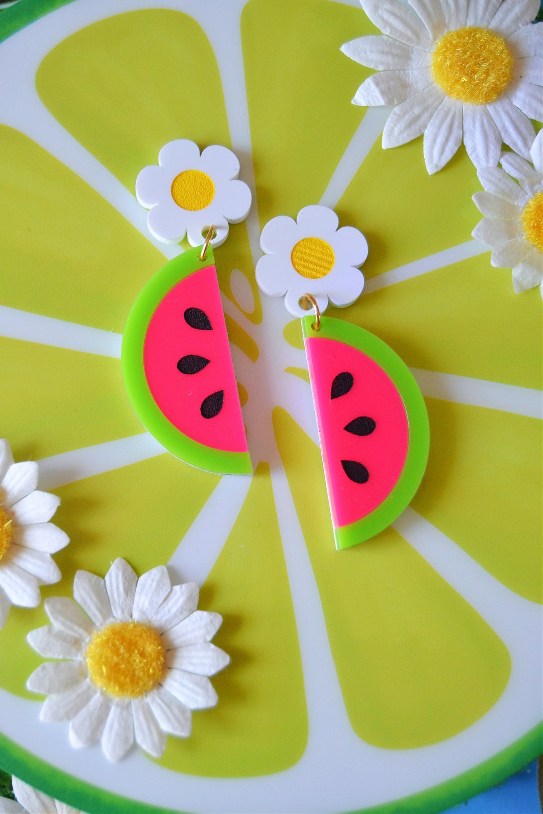 Acrylic Watermelon Fruit Fruity Summer Summertime Kawaii Statement ...
