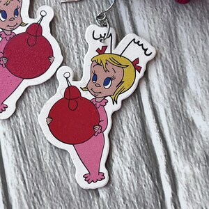 Lil' Cindy Lou Who Cute Grinch's Cindy Lou Who Silver Dangle Earrings ...