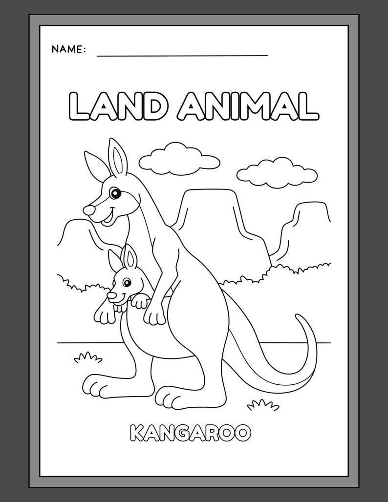 Land Animals Coloring and Book for Kids 4+, Fun, Adorable, and Cute ...