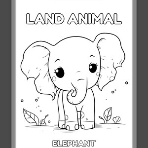 Land Animals Coloring and Book for Kids 4+, Fun, Adorable, and Cute ...