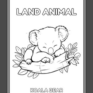Land Animals Coloring and Book for Kids 4+, Fun, Adorable, and Cute ...