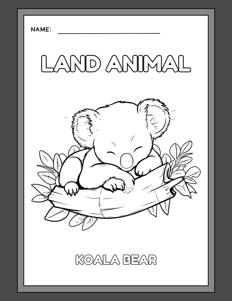 Land Animals Coloring and Book for Kids 4+, Fun, Adorable, and Cute ...