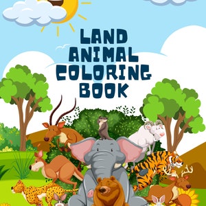 Land Animals Coloring and Book for Kids 4+, Fun, Adorable, and Cute ...