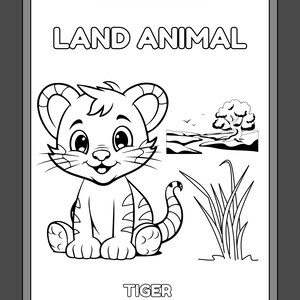 Land Animals Coloring and Book for Kids 4+, Fun, Adorable, and Cute ...