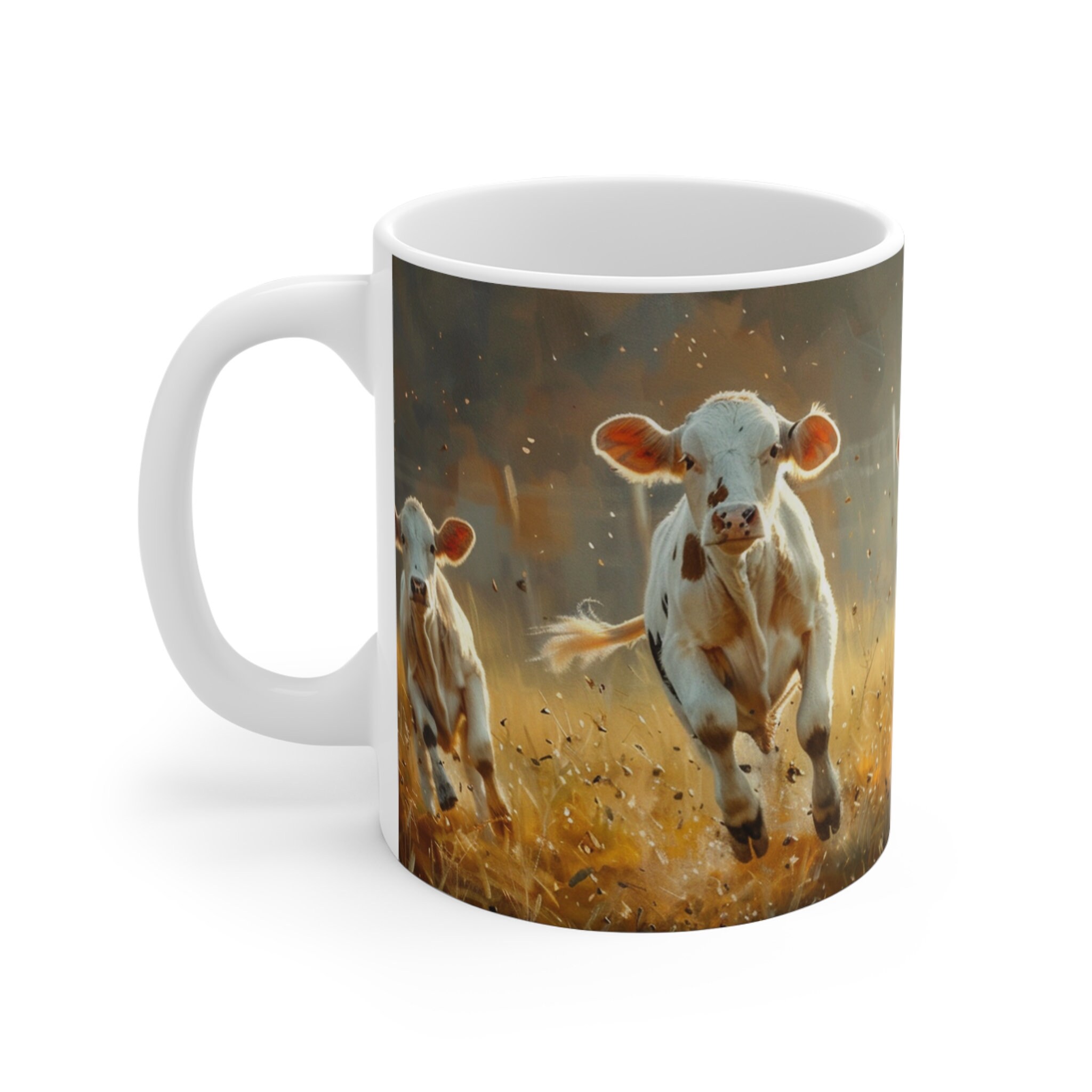 Cows Calves Running in Field Farming Agriculture Gift Mug Cup - Etsy