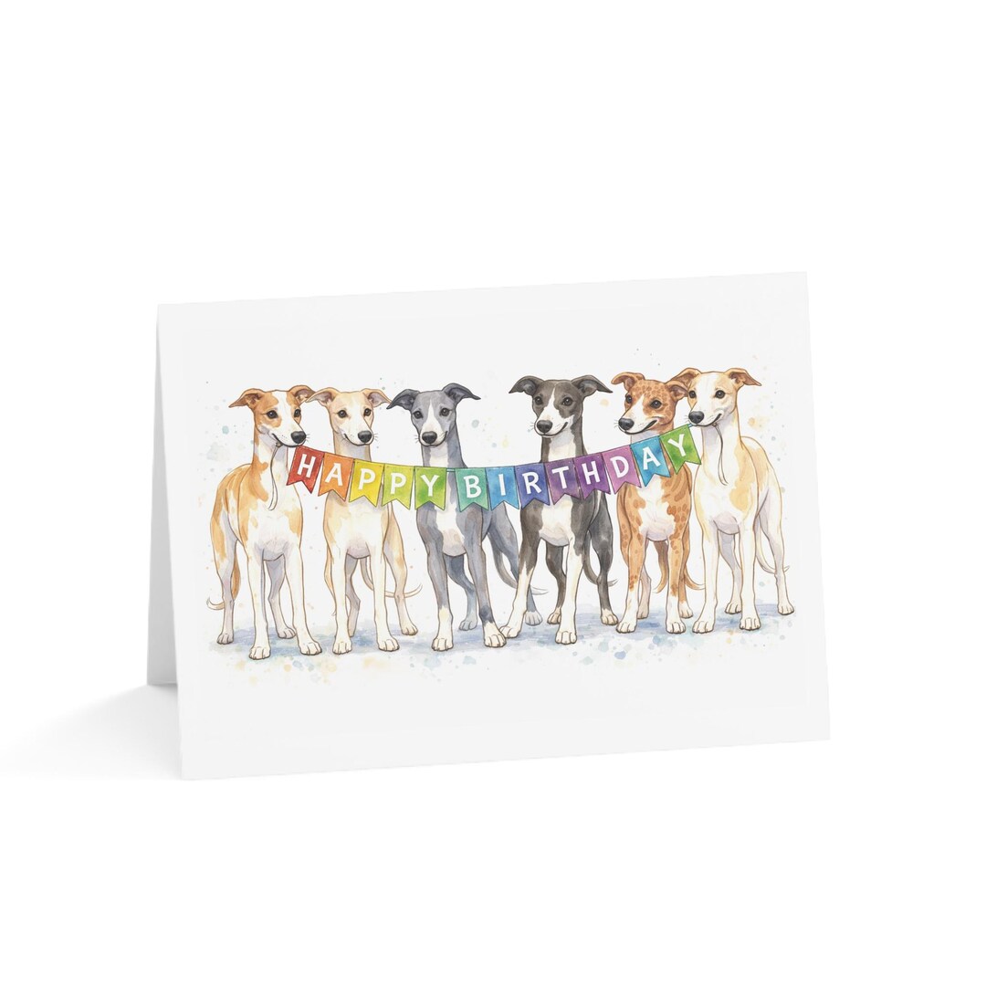 Whippet Birthday Card | Whippet Greeting Card | Whippet Blank Card ...