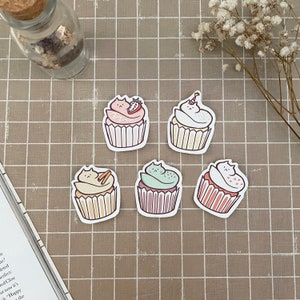 Cat Cupcakes Sticker Pack: Weatherproof Stickers Sticker Pack Cupcake ...