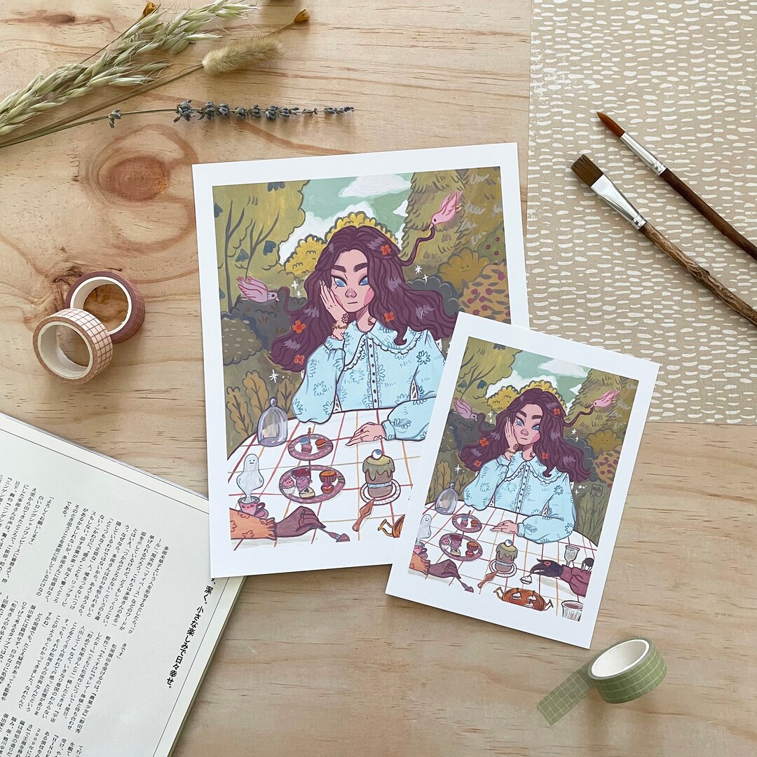 Garden Party Art Print: Cute Art Prints Wall Art Garden Art Cute Room ...