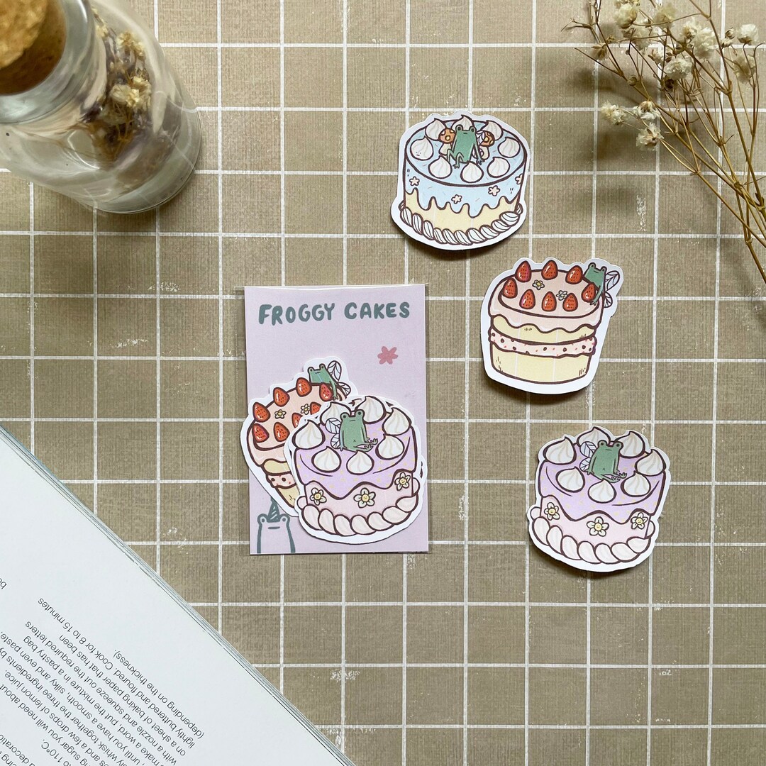 Froggy Cakes Sticker Pack: Weatherproof Stickers Sticker Pack Frog ...