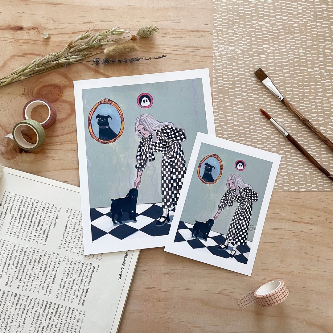 Phoebe Bridgers Art Print: Cute Art Prints Wall Art Pug - Etsy