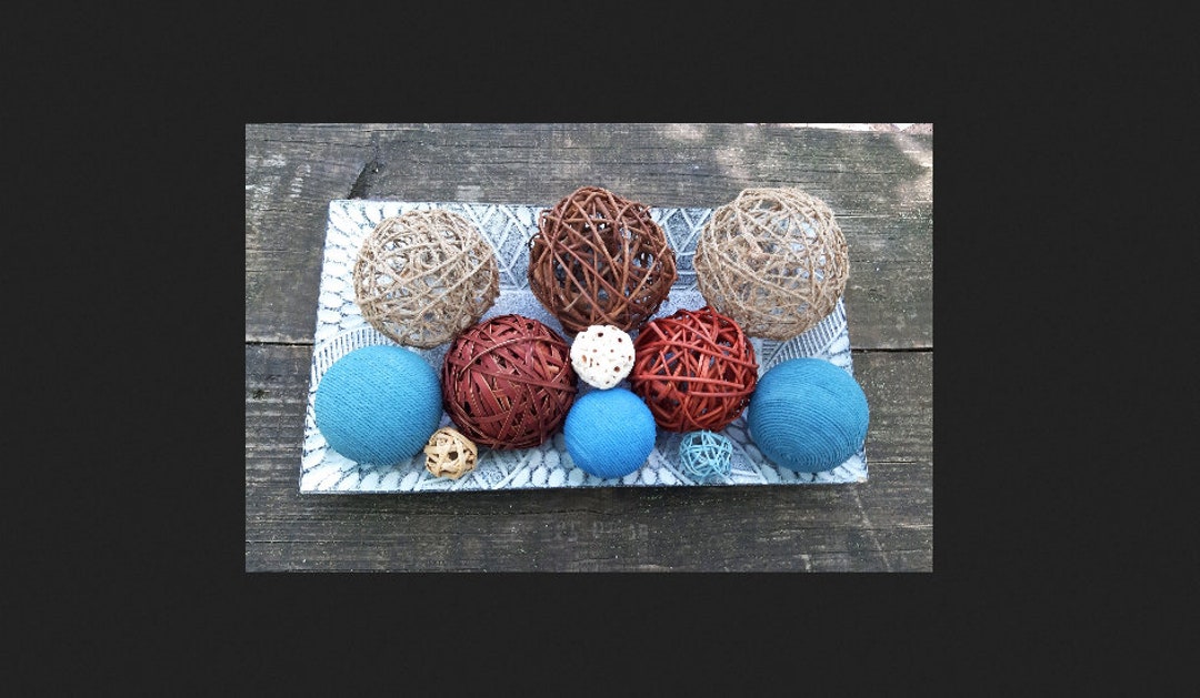 Rustic Farmhouse Decor - Set of 11 Decorative Balls for Bowls & Vases ...